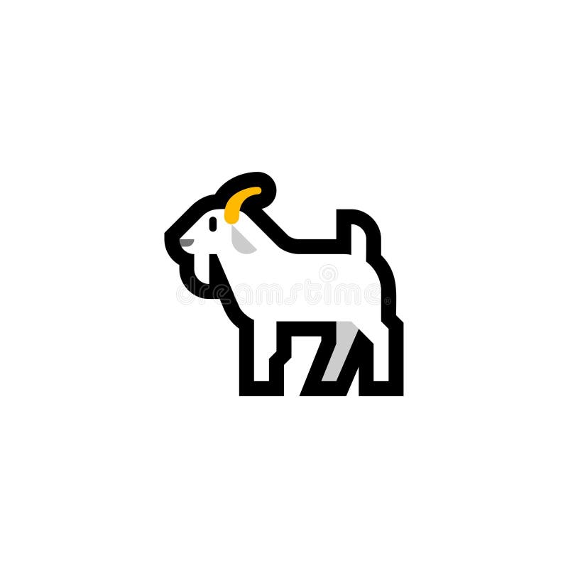 Simplified Goat Icon, Vector Illustration Stock Illustration ...