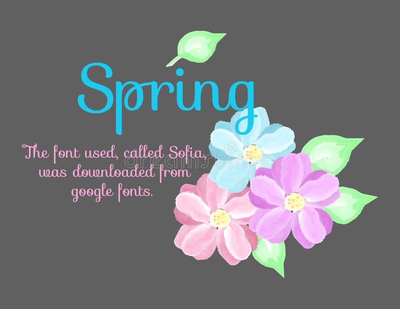 Image of Watercolor Flowers with Text Stock Vector - Illustration of ...