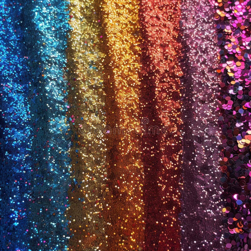 Image of Vertical Array of Glitters Showcasing Various Colors from Dark ...