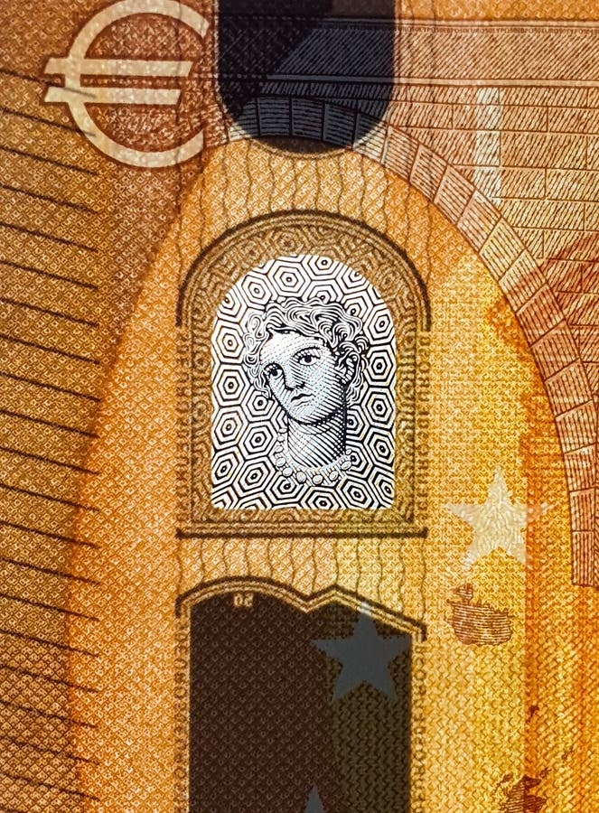 Filigrane Sur 5 Euro Billets De Banque Image stock - Image du espèces ...