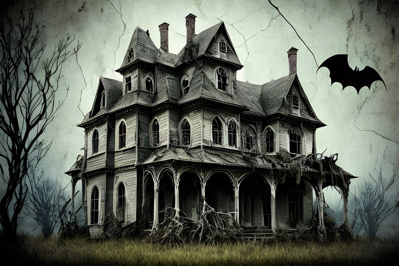 Image of a Very Old Vintage Gothic Haunted Scary and Evil Abandoned ...