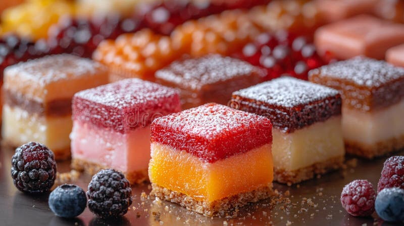 The Image is a Vibrant and Appetizing Close-up of Assorted Petit Fours ...