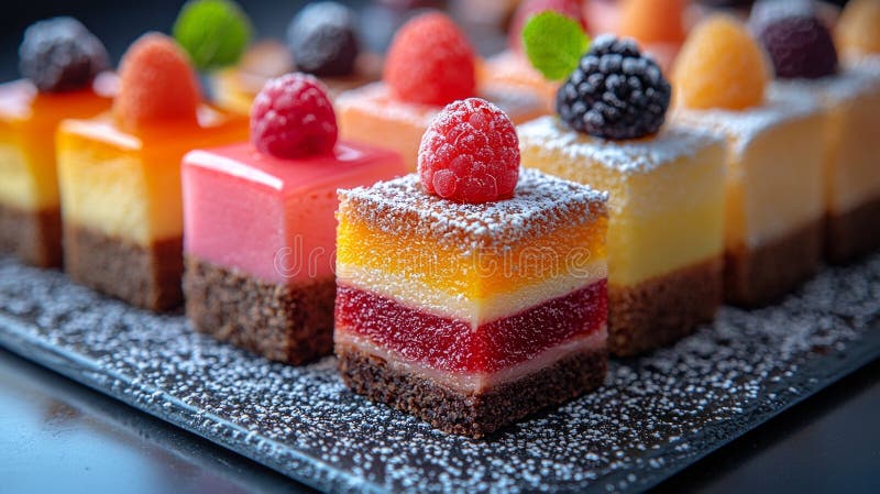 The Image is a Vibrant and Appetizing Close-up of Assorted Petit Fours ...