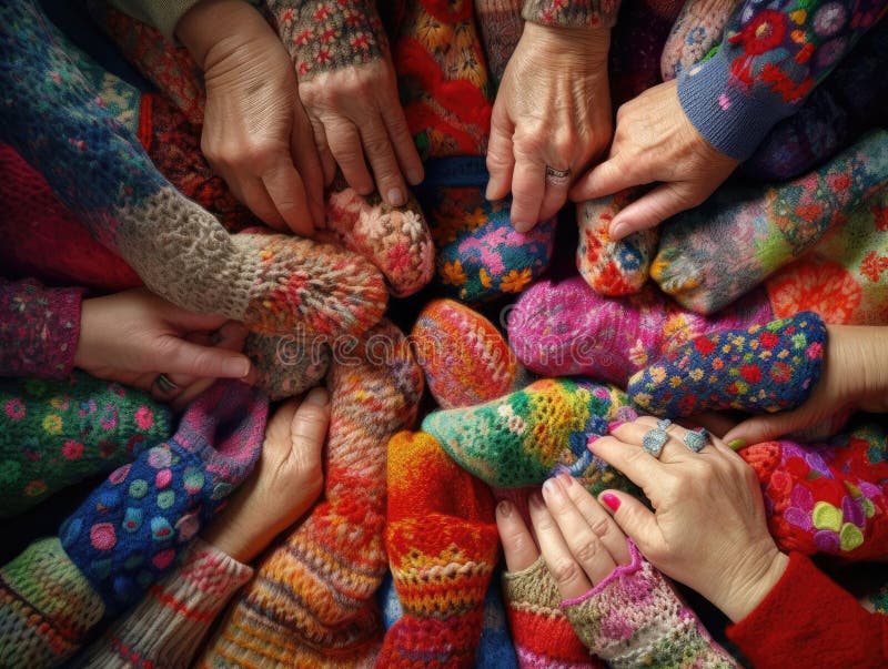 Colorful Socks Held by Diverse Hands Stock Illustration - Illustration ...