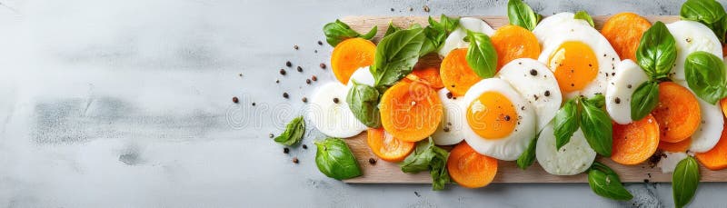 Vibrant Gourmet Dish Photography Artistic Plating, Sunny Side Up Eggs ...