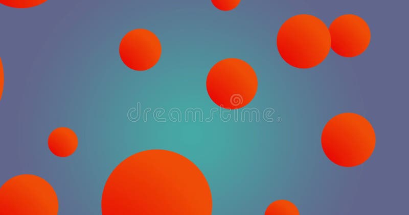 Image of Vibrant Orange Balls Floating on Blue Background Stock ...