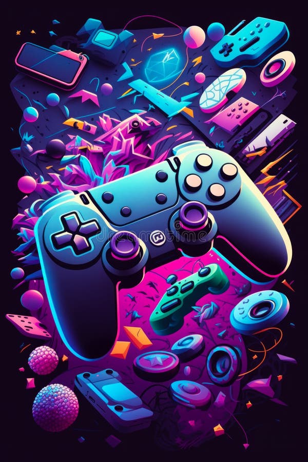 An Image of Video Game Controller. Generative AI Stock Illustration ... An Image of Video Game Controller. Generative AI Stock Illustration ...