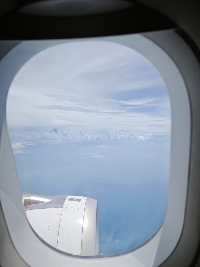 View Down from Aeroplane Window To the Environment of the Sky and Land ...