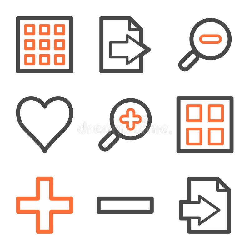 Web Icons in orange stock illustration. Illustration of heart - 1083445