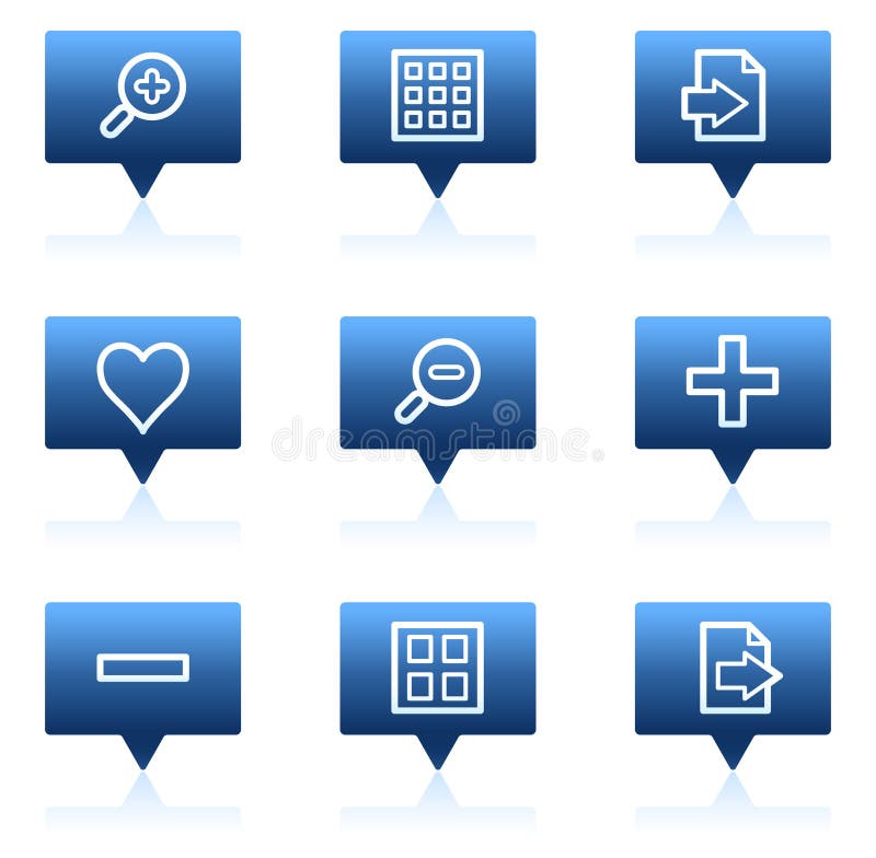 E-mail Web Icons, Blue Speech Bubbles Series Stock Illustration ...