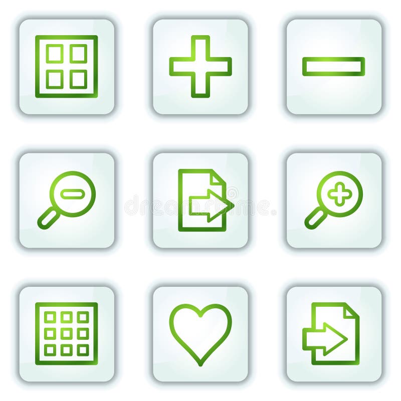 E-mail Web Icons, White Square Buttons Series Stock Vector ...