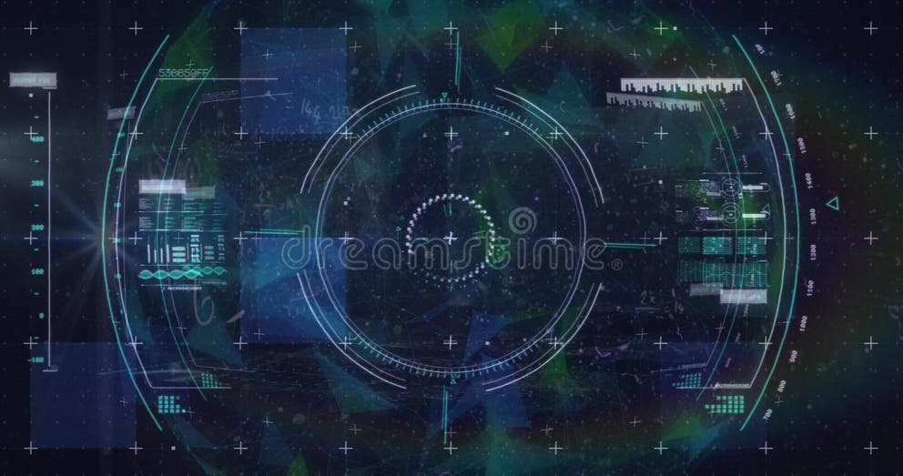 Image of Viewfinder, Data and Glitch in Black Digital Space Stock Photo ...