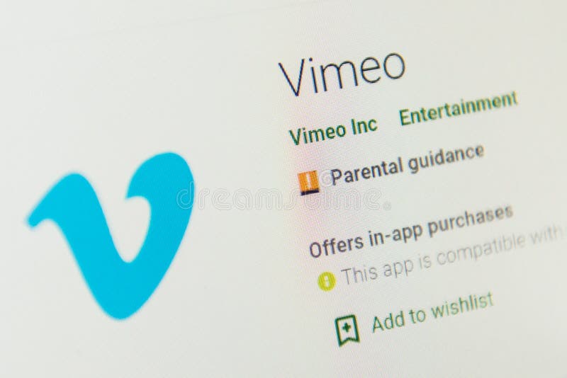 Vimeo App Icon. Selective Focus. Editorial Stock Photo - Image of ...