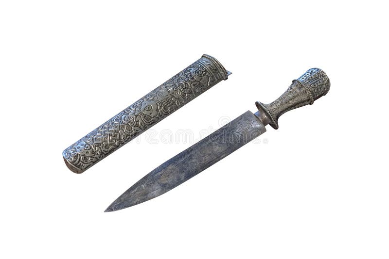 Vintage Dagger with Scabbard Isolated on White Background Stock Image ...