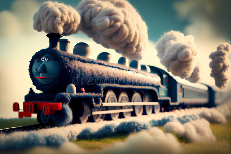 Image of the Vintage Train Chugging Along the Tracks Releasing Its ...