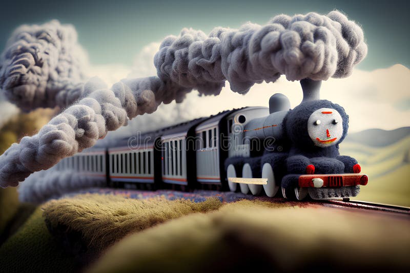 Image of the Vintage Train Chugging Along the Tracks Releasing Its ...