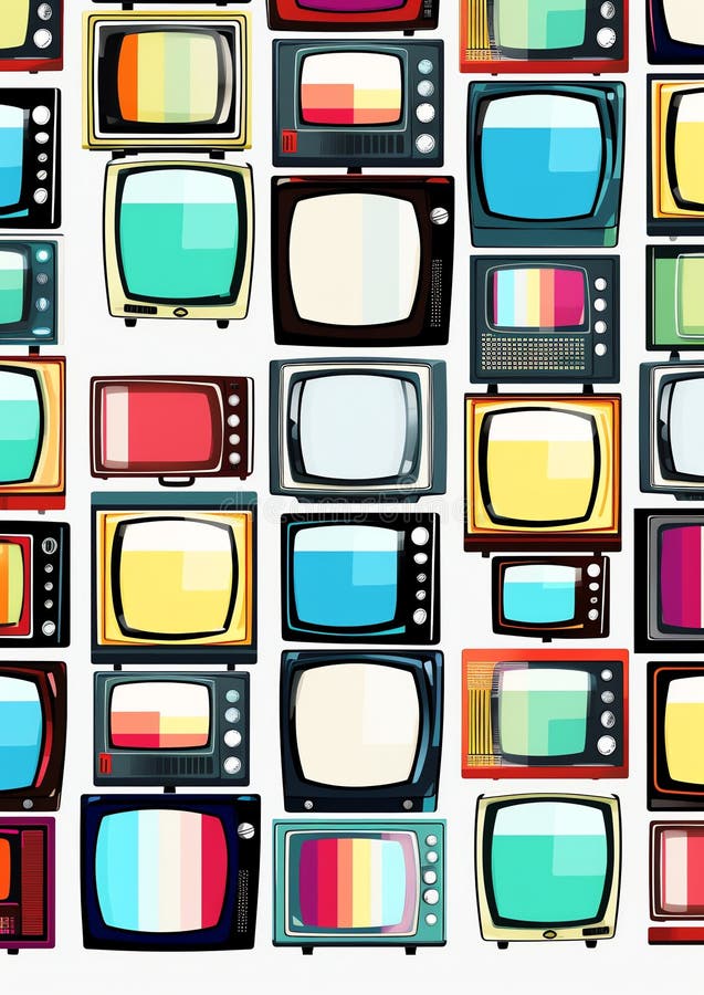 Vintage TV Static Pattern 90s Retro Nostalgic Frame Stock Illustration ...