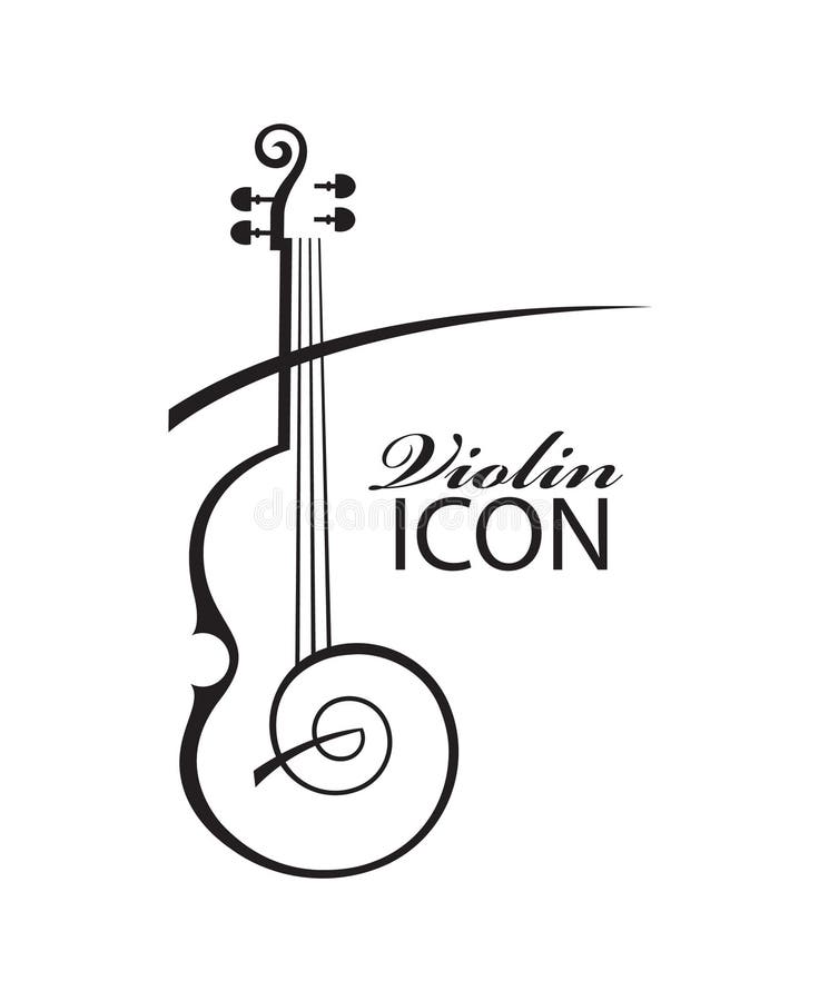 Violin and treble clef stock vector. Illustration of sign - 77843828