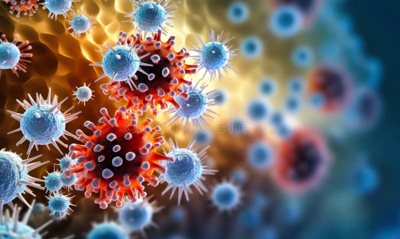 Image of a Viral Infection at the Cellular Level Under a Microscope ...