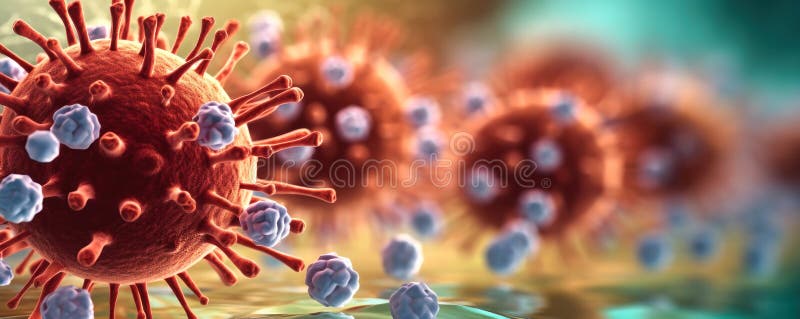 Image of a Viral Infection at the Cellular Level Under a Microscope ...