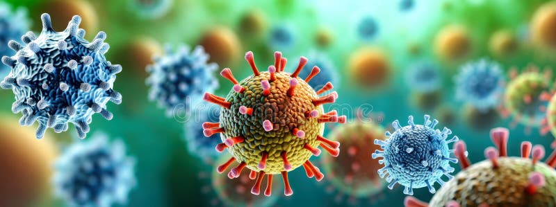 Image of a Viral Infection at the Cellular Level Under a Microscope ...
