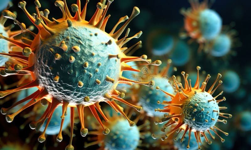 Image of a Viral Infection at the Cellular Level Under a Microscope ...