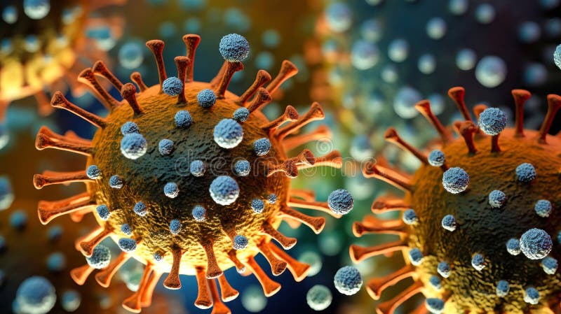 Image of a Viral Infection at the Cellular Level Under a Microscope ...