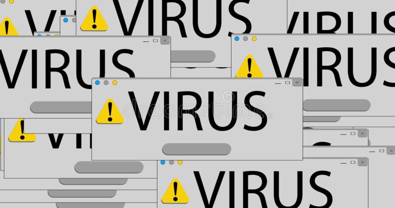 Image of Virus Text in Prompt Boxes Over Computer Screen in Background ...