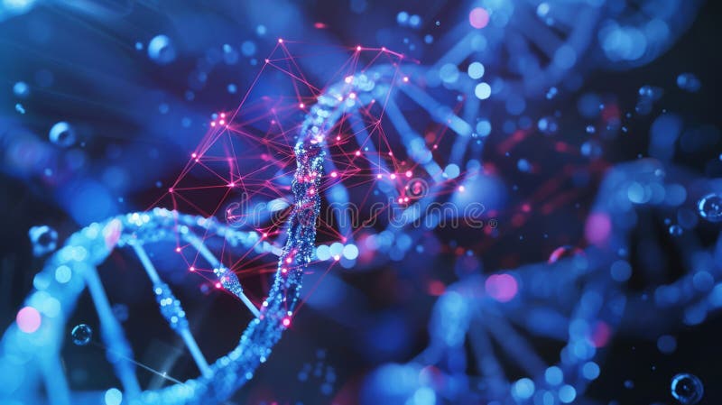 AI and Biotech Synthesis stock illustration. Illustration of technology ...