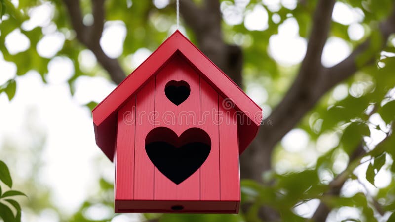 An Image of a Visually Stimulatingly Painted Birdhouse Hanging from a ...