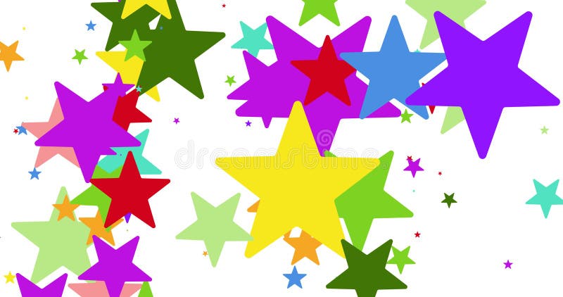Image of Vivid Colorful Stars Covering White Background Stock ...