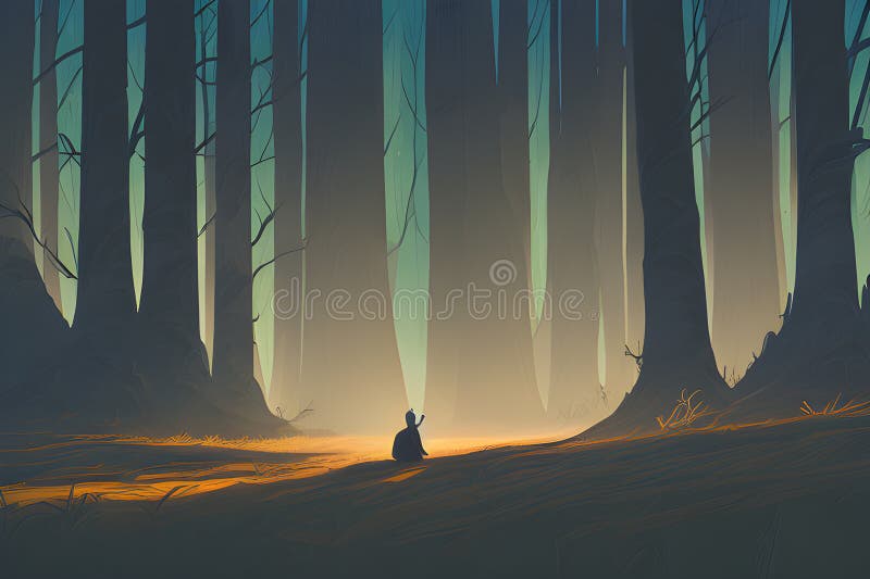 Image of the a Vivid Illustration of a Mysterious Shadow Creature ...