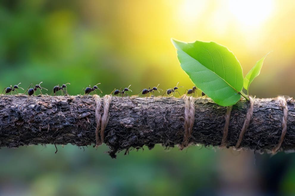Exploring the Remarkable Cooperation of Ants Crawling on a Branch in Their Natural Habitat Stock ...