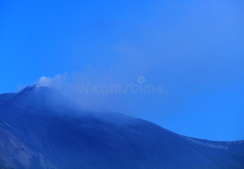 Image of the Volcano Etna with a Blue Sky Stock Image - Image of italy ...