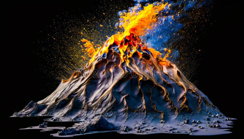 An Image of Volcano with Fire and Smoke Coming Out of it. Generative AI ...