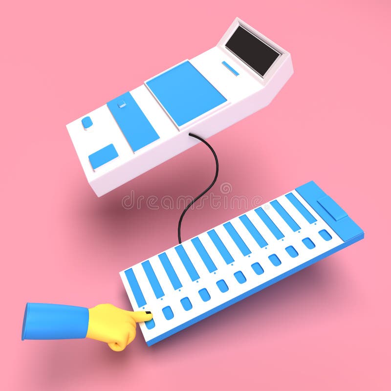 Voting in Side View in Pink Background 3D Render Stock Illustration ...
