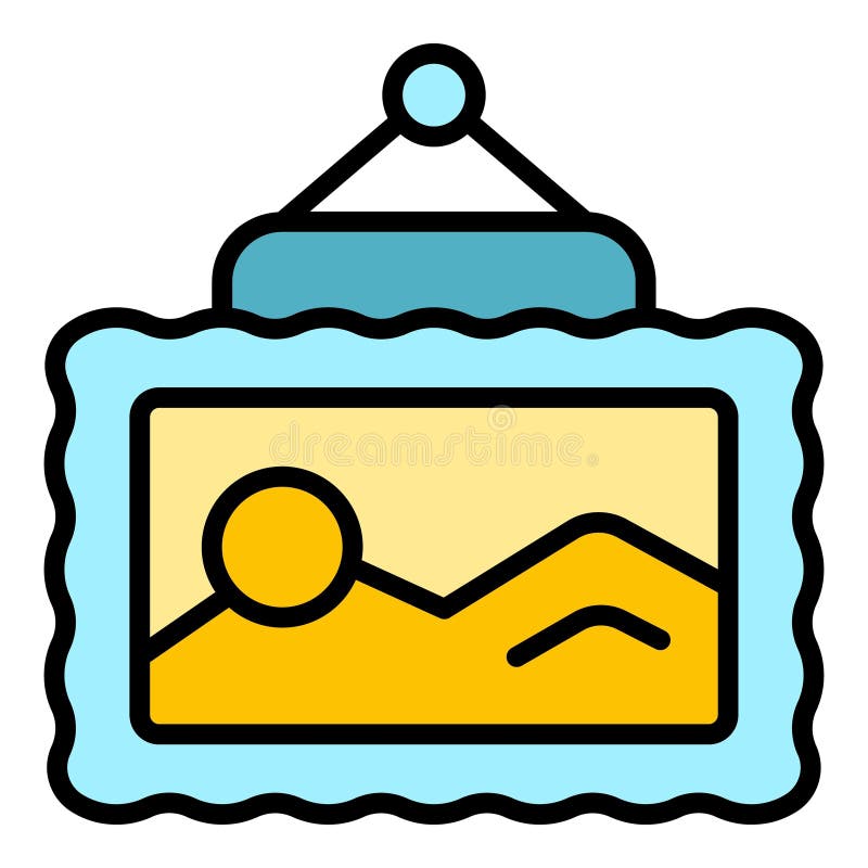 Image Wall Art Icon Vector Flat Stock Illustration - Illustration of ...