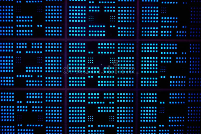 Wall of Computer Lights in Blue Editorial Photo - Image of immersive ...