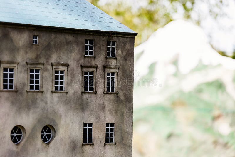 Image of the Wall and Roof of an Old Castle on a Background of Snow ...