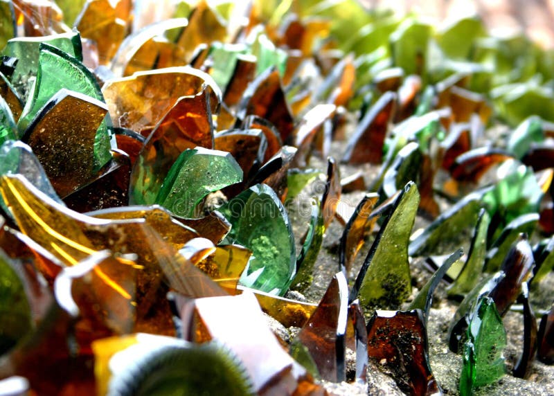 Image of Wall with Shard of Colored Glass Illuminated with Bright ...