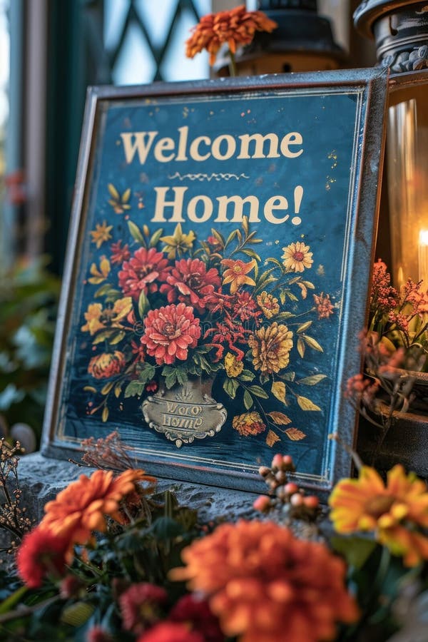 An Image of a Warm Welcome Sign Stock Illustration - Illustration of ...