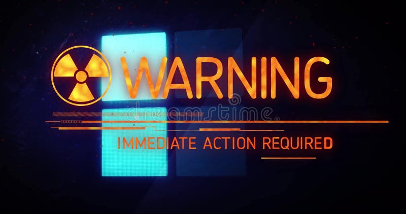 Image of Warning Text and Squares with Data Loading Stock Photo - Image ...