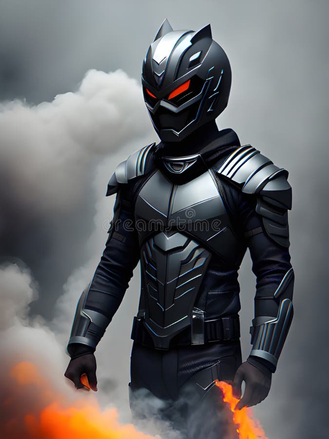 Image of an Warrior with Mask and a Black Helmet, Ai Generated Stock ...