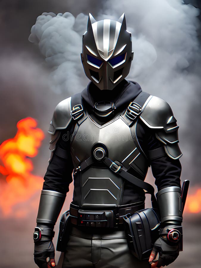 Image of an Warrior with Mask and a Black Helmet, Ai Generated Stock ...
