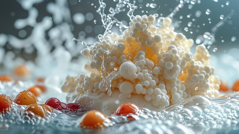 Close Up of Popcorn Pile Being Splashed with Water Stock Photo - Image ...