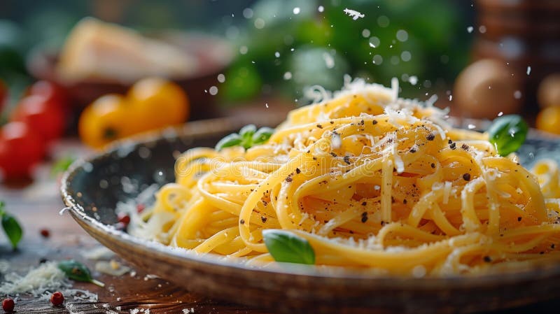 Closeup Shot of a Delicious Plate of Al Dente Pasta on a Table Stock ...