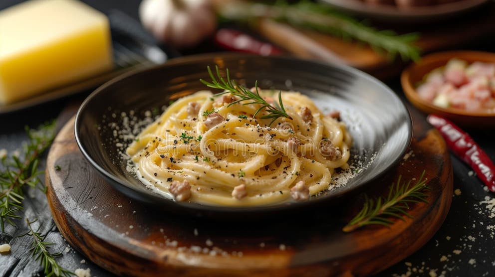 Delicious Pasta in a Beautiful Presentation with Exquisite Dishes Stock ...