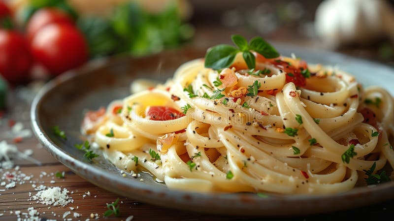 Delicious Pasta in a Beautiful Presentation with Exquisite Dishes Stock ...