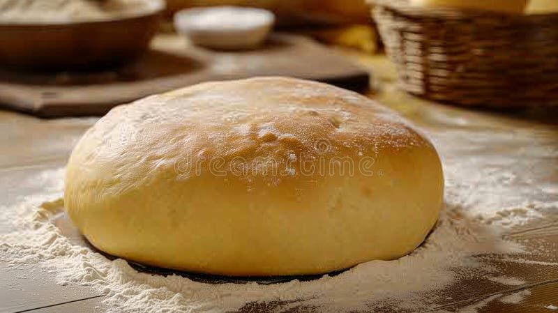 Dough Ball in Flour, Key Ingredient for Baking Buns Stock Image - Image ...
