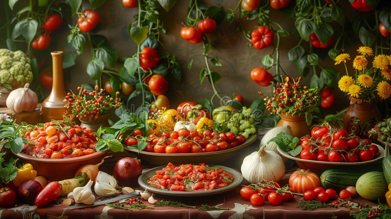 Various Vegetables Grace the Table As Natural Foods Stock Image - Image ...
